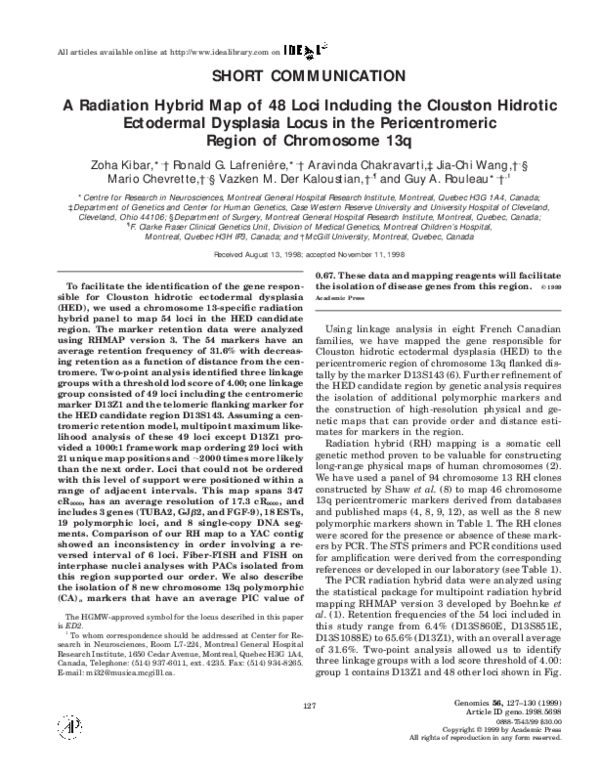 (PDF) High-Resolution Transcript Map of the Region Spanning D12S1629 ...