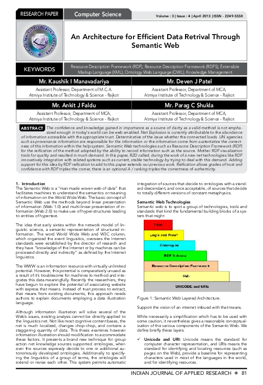 (PDF) An Architecture for Efficient Data Retrival Through Semantic Web