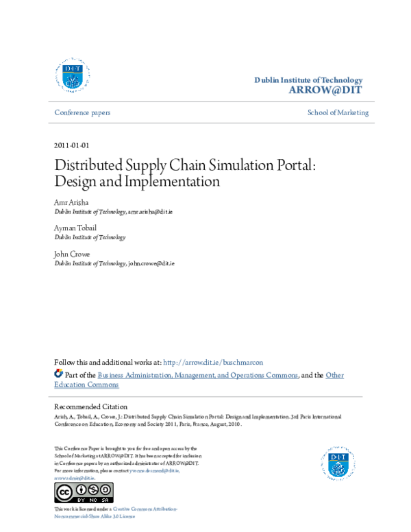 (PDF) Distributed Supply Chain Simulation Portal: Design and Implementation