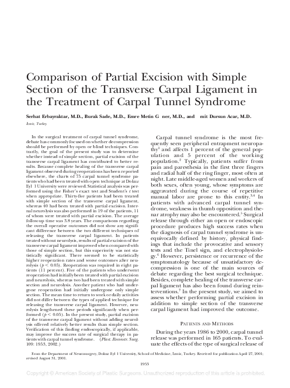 (PDF) Comparison of Partial Excision with Simple Section of the ...