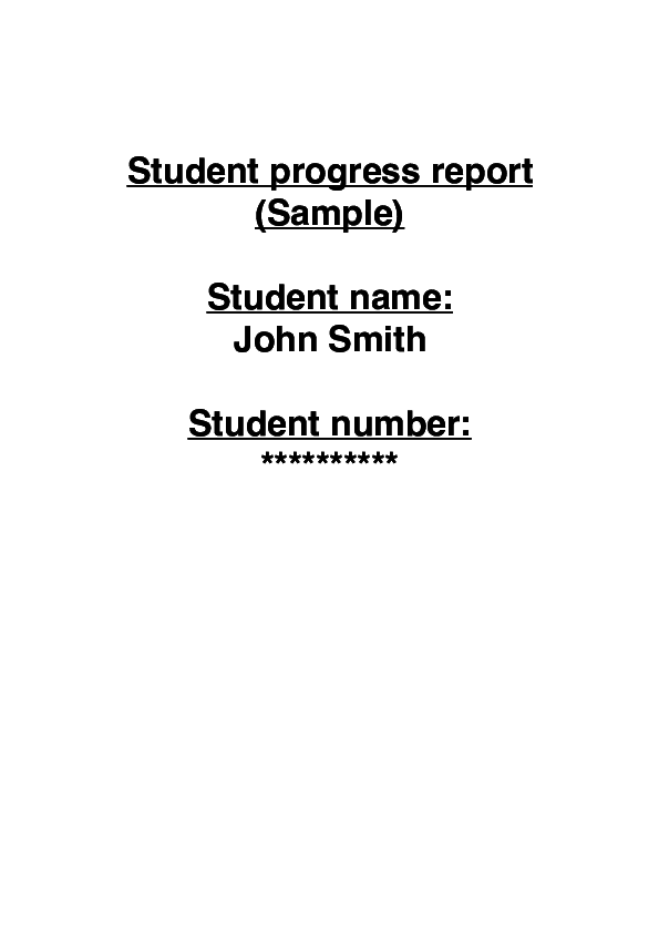 (PDF) Progress report (sample)