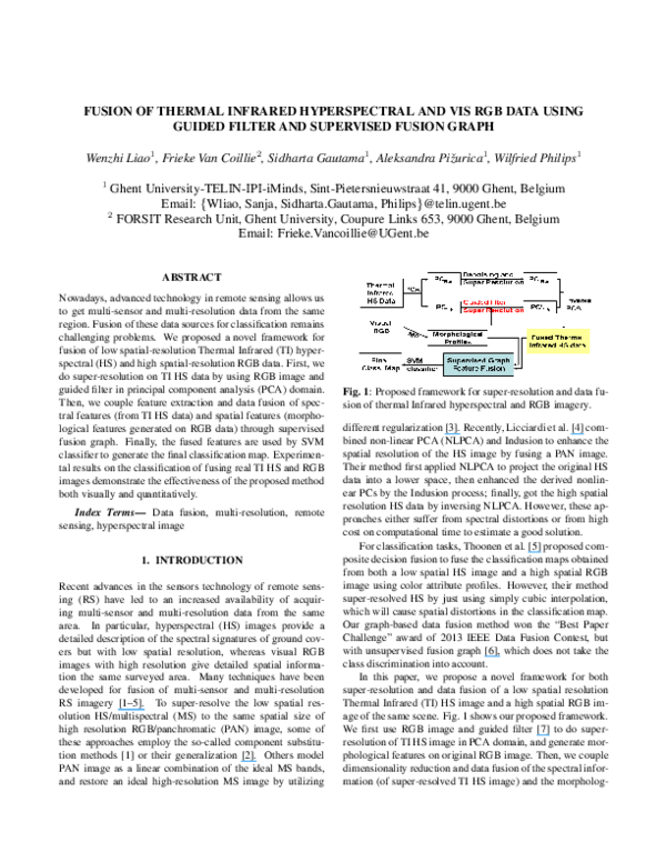 (PDF) Fusion of thermal infrared hyperspectral and VIS RGB data using guided filtering and ...