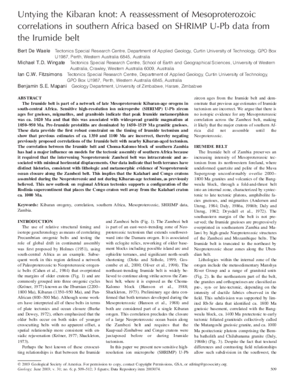 (PDF) Untying the Kibaran knot: A reassessment of Mesoproterozoic ...