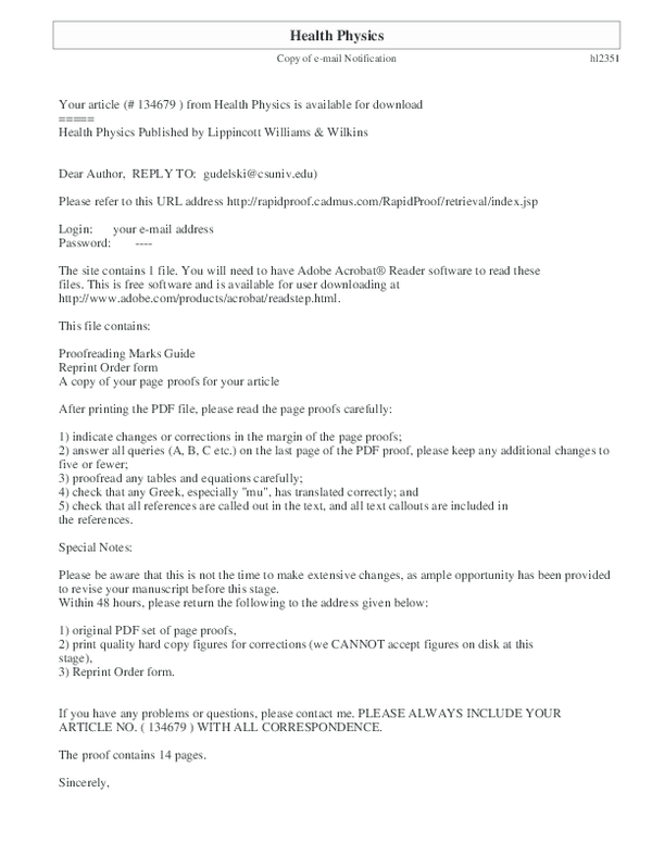 (PDF) DOSE RECONSTRUCTION BY EPR SPECTROSCOPY OF TOOTH ENAMEL ...