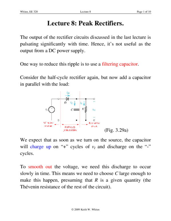 Pdf Lecture 8 Peak Rectifiers