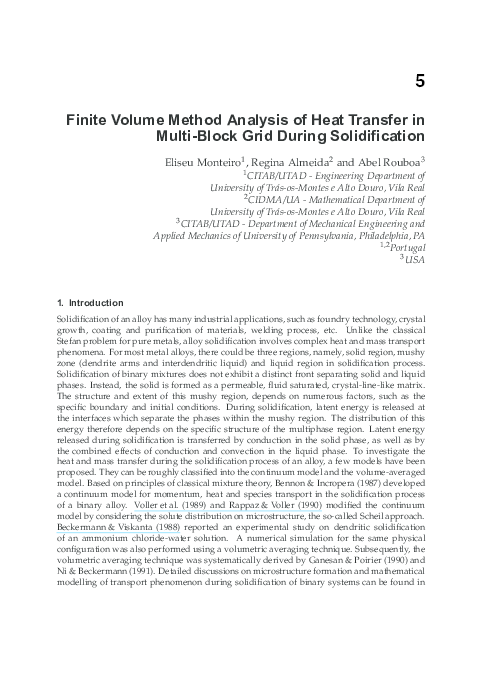 Pdf Intech Finite Volume Method Analysis Of Heat Transfer In