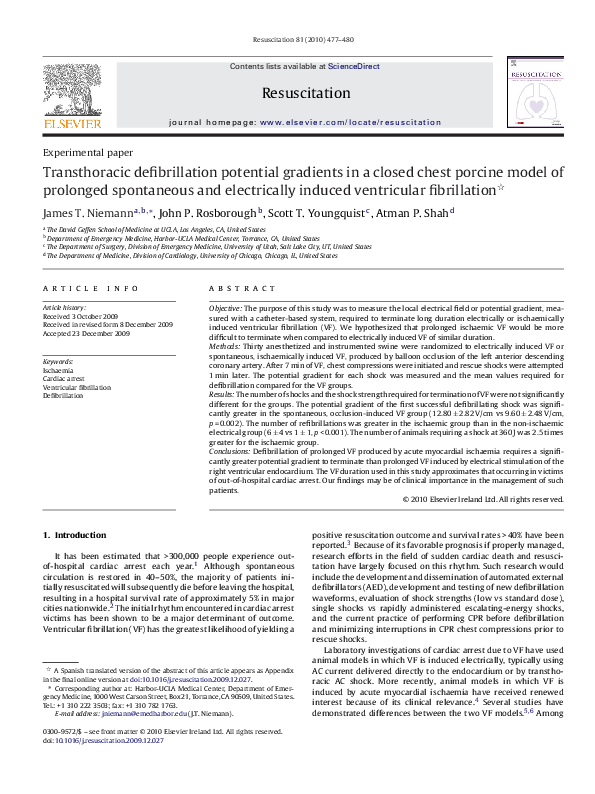 (PDF) Successful biphasic transthoracic defibrillation of a dog with ...