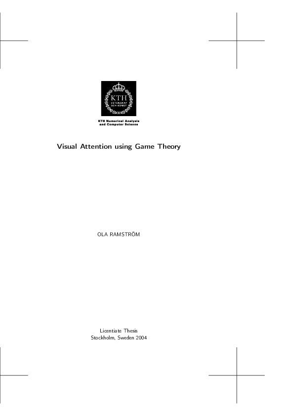 Pdf Visual Attention Using Game Theory