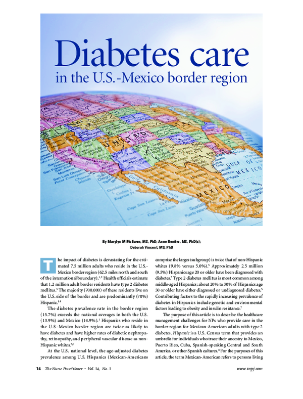(PDF) Diabetes care in the U.S.-Mexico border region