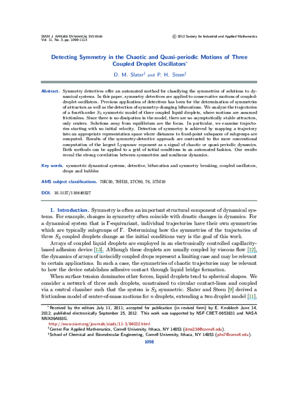 (PDF) Detecting Symmetry in the Chaotic and Quasi-periodic Motions of ...