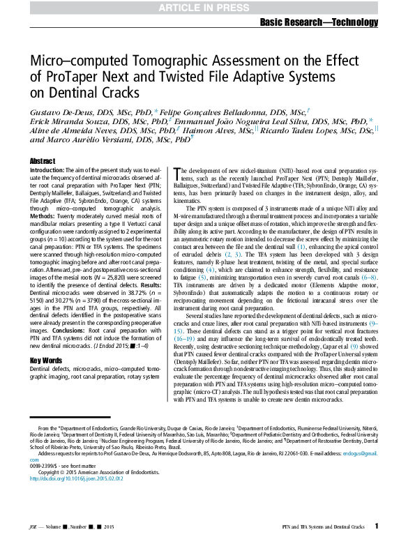 (PDF) Micro-computed Tomographic Assessment on the Effect of ProTaper ...