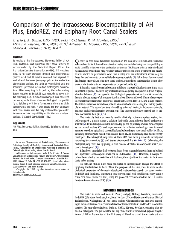 (PDF) Comparison of the Intraosseous Biocompatibility of AH Plus ...
