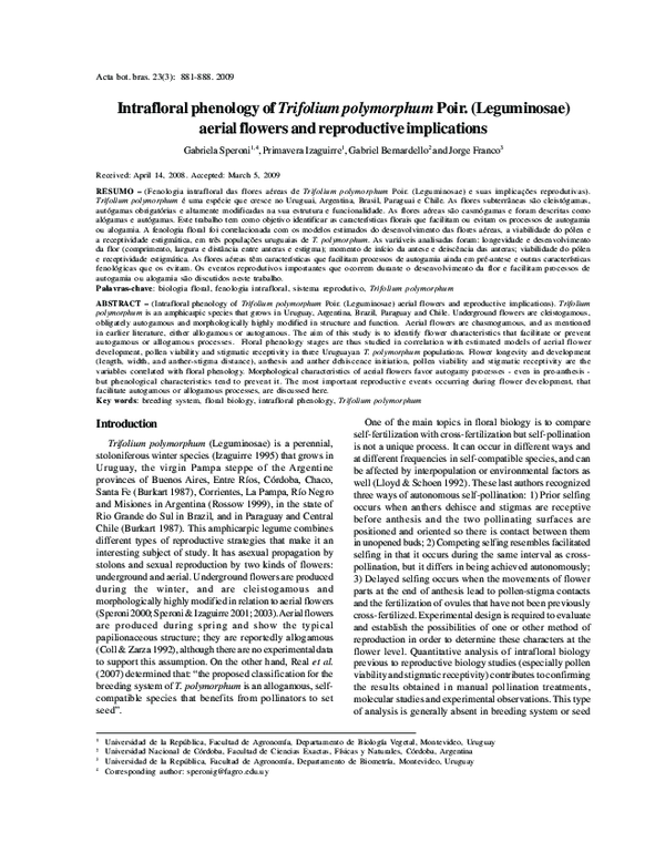 (PDF) Intrafloral phenology of Trifolium polymorphum Poir. (Leguminosae ...