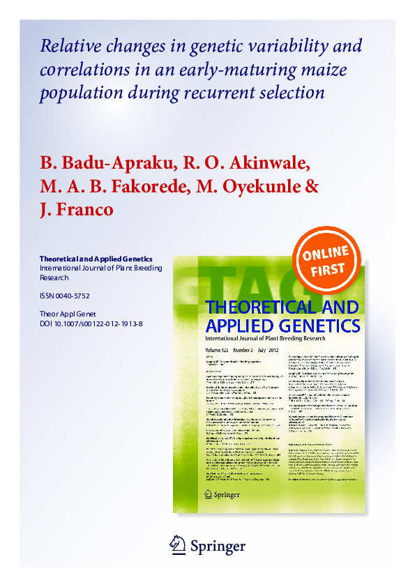 (PDF) Relative changes in genetic variability and correlations in an early-maturing maize ...