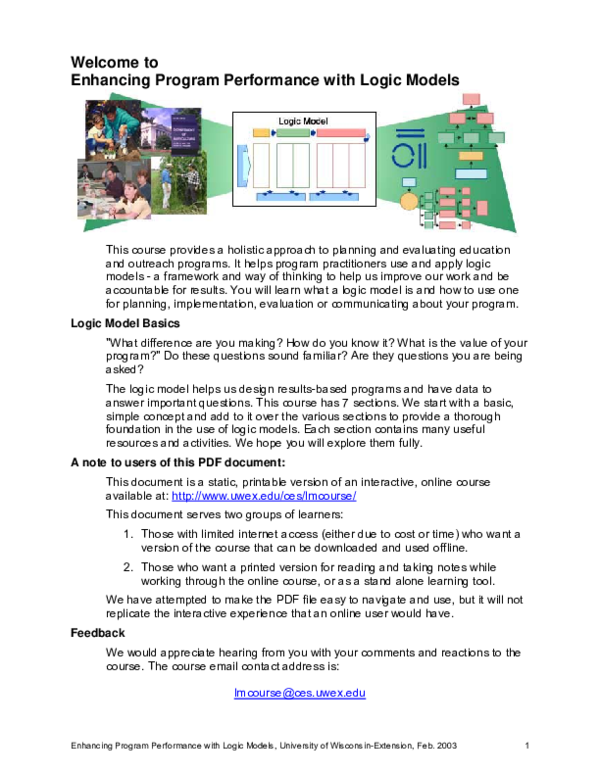 Pdf Enhancing Program Performanc With Logic Models 9217
