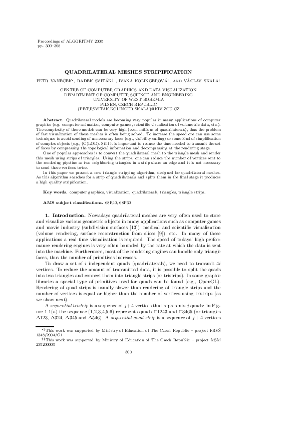 (PDF) Quadrilateral Meshes Stripification