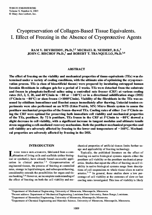 (PDF) Cryosurgery in the treatment of hypertrophic granulation tissue ...