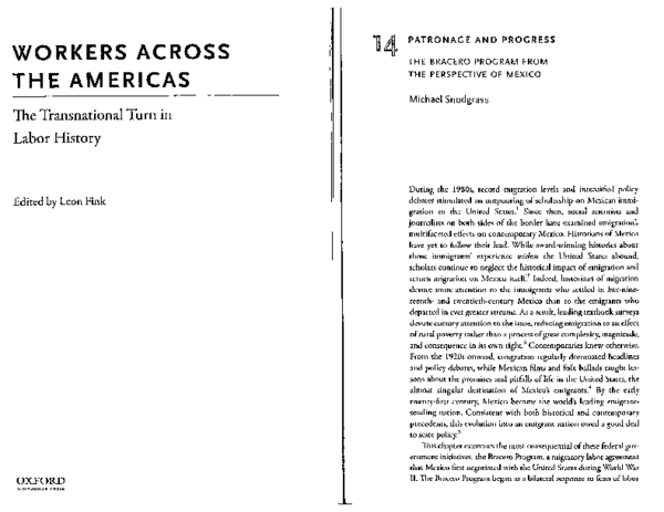 (PDF) Patronage and Progress: The Bracero Program from the Perspective ...