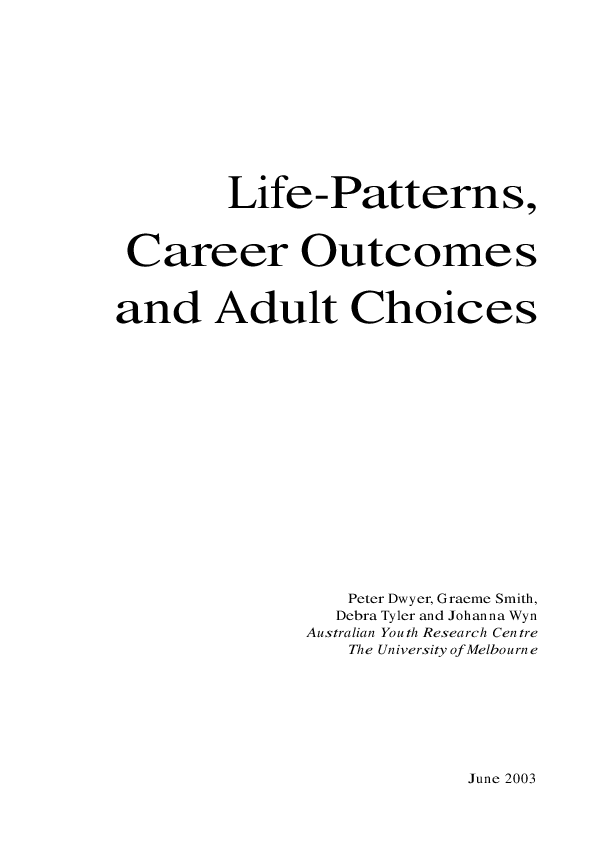 (PDF) Life-Patterns, Career Outcomes and Adult Choices