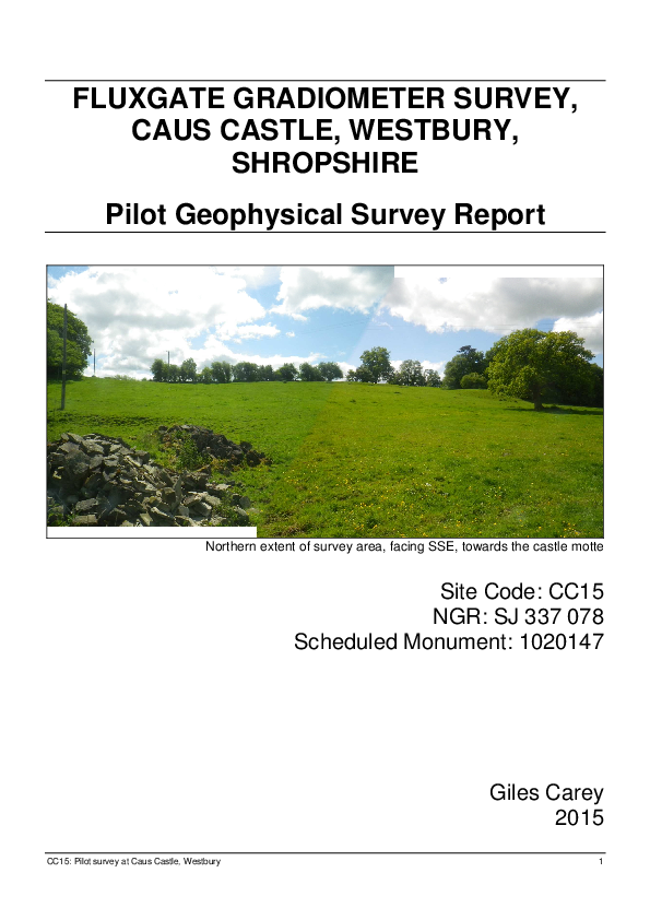 (PDF) FLUXGATE GRADIOMETER SURVEY, CAUS CASTLE, WESTBURY, SHROPSHIRE ...