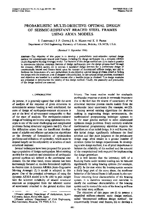 (PDF) Probabilistic multi-objective optimal design of seismic-resistant braced steel frames ...