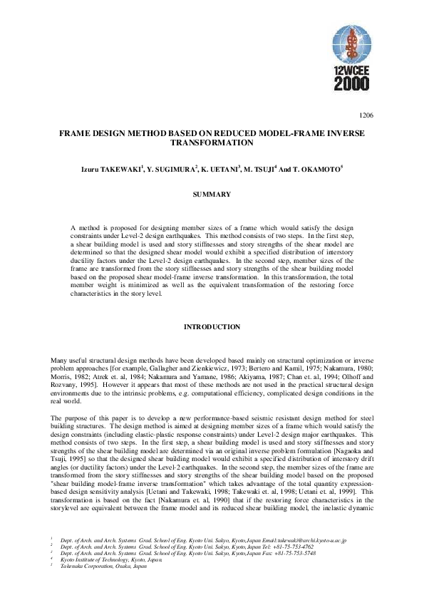 (PDF) Frame Design Method Based on Reduced Model-Frame Inverse ...