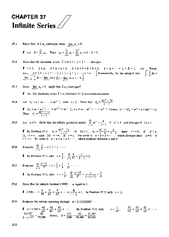 (PDF) Infinite Series