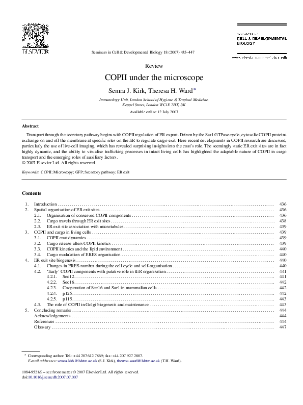 (PDF) COPII under the microscope