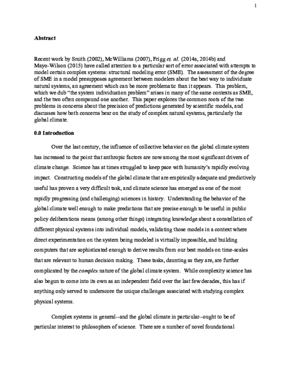 (PDF) Structural Model Error and the System Individuation Problem