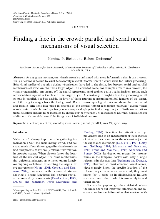 (PDF) Chapter 9 Finding a face in the crowd: parallel and serial neural mechanisms of visual ...