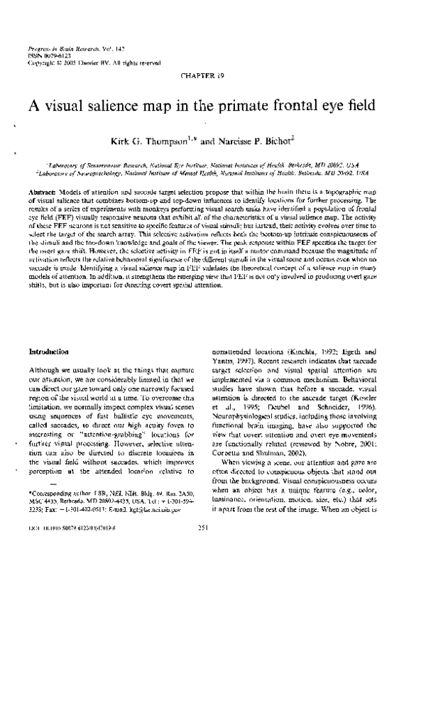 (PDF) A visual salience map in the primate frontal eye field