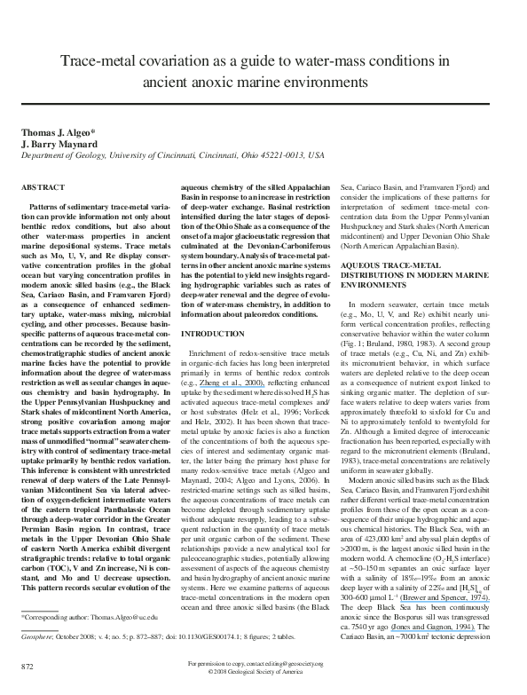 (PDF) Trace-metal covariation as a guide to water-mass conditions in ...