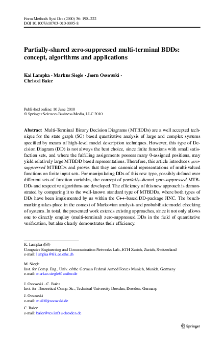 (PDF) Partially-shared zero-suppressed multi-terminal BDDs: concept, algorithms and applications