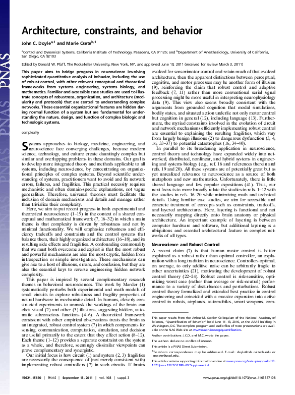 (PDF) Architecture, constraints, and behavior