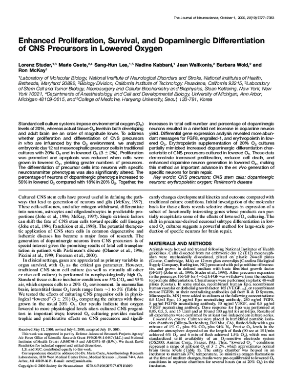 (PDF) Enhanced proliferation, survival, and dopaminergic ...