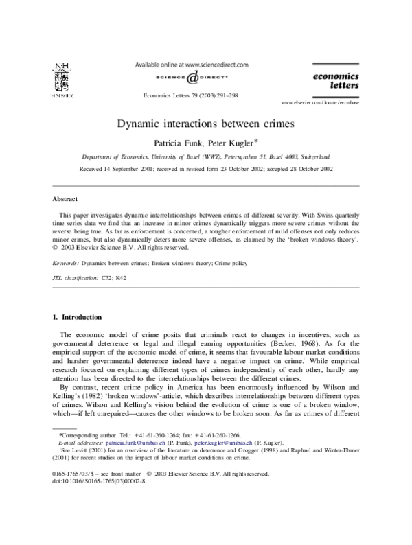 (PDF) Dynamic interactions between crimes
