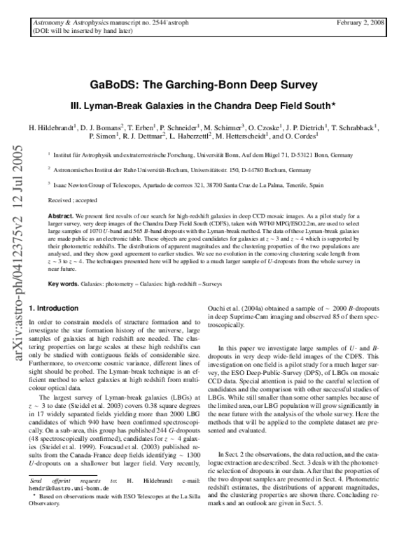 (PDF) GaBoDS: The Garching-Bonn Deep Survey