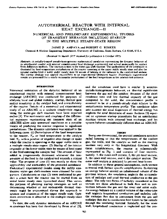(PDF) Autothermal reactor with internal heat exchange—II