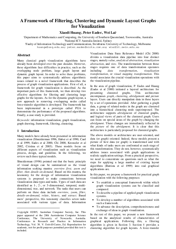 Pdf A Framework Of Filtering Clustering And Dynamic Layout Graphs