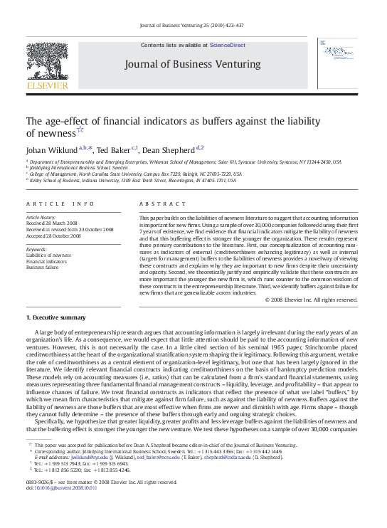 (PDF) The age-effect of financial indicators as buffers against the ...