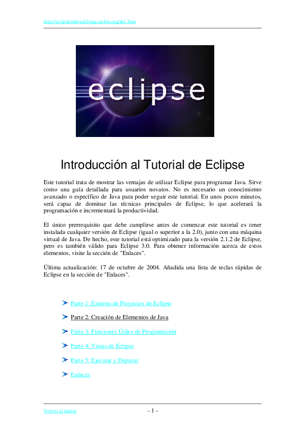 (PDF) Tutorial Eclipse