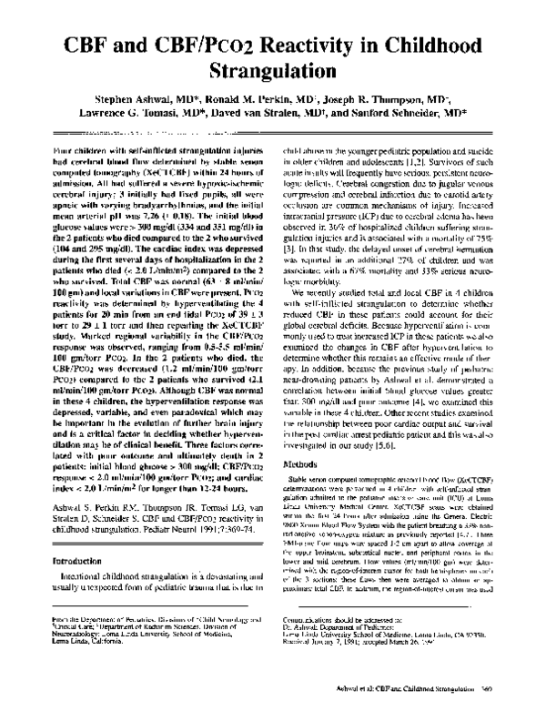 (PDF) CBF and CBF/Pco2 reactivity in childhood strangulation