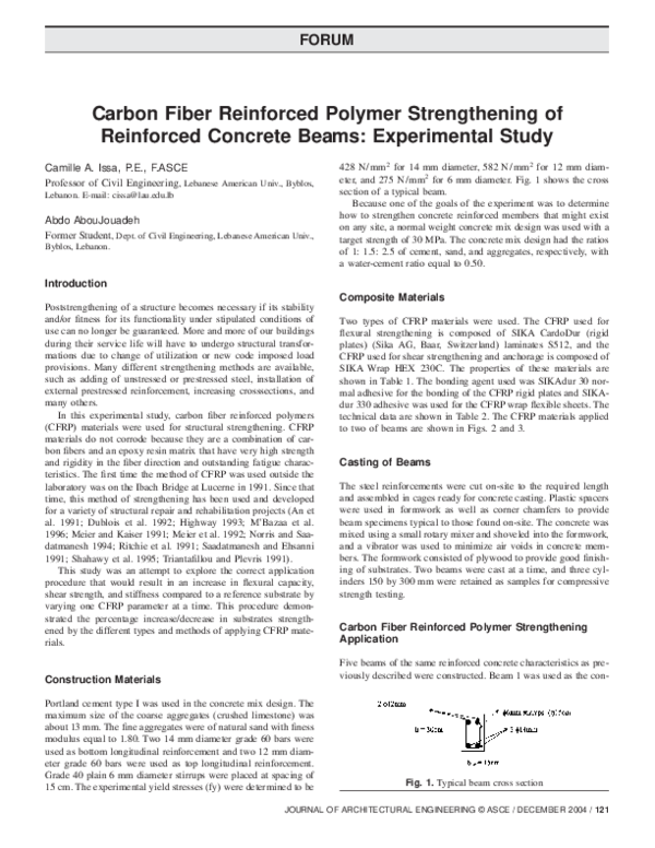 (PDF) Carbon Fiber Reinforced Polymer Strengthening of Reinforced ...