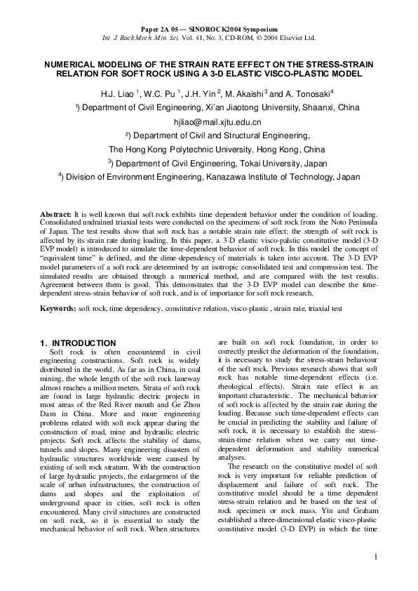 (PDF) Numerical modeling of the strain rate effect on the stress-strain ...