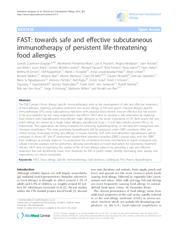 (PDF) FAST: towards safe and effective subcutaneous immunotherapy of ...