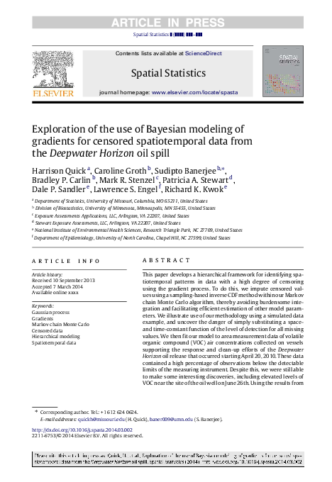 (PDF) Exploration of the use of Bayesian modeling of gradients for censored spatiotemporal data ...