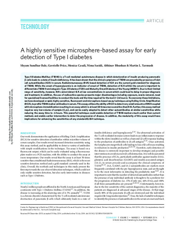 (PDF) A highly sensitive microsphere-based assay for early detection of ...