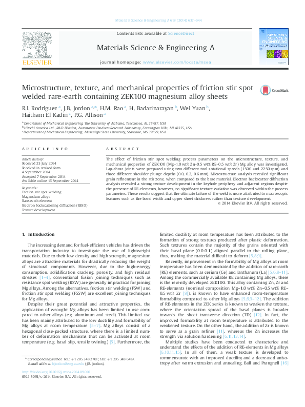 (PDF) Microstructure, texture and mechanical properties of aluminum processed by high-pressure ...