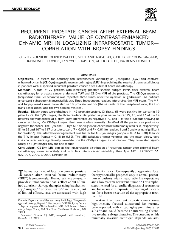 (PDF) Multiparametric 3T endorectal mri after external beam radiation ...