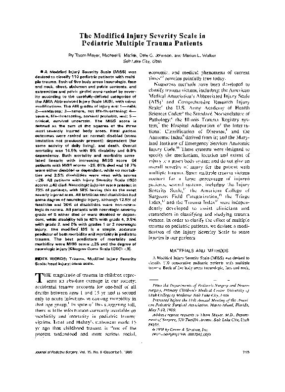 (PDF) The modified injury severity scale in pediatric multiple trauma ...